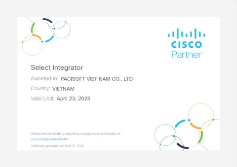 Tiến bước mạnh mẽ, đồng hành bền vững – PACISOFT chính thức nhận danh hiệu Cisco Select ...
