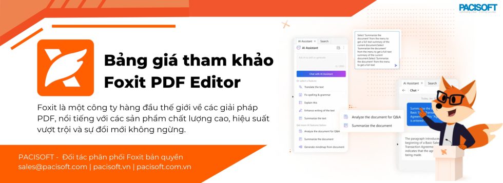 Bảng giá Foxit PDF Editor mới nhất