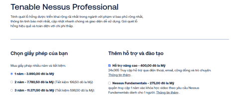 Tư vấn mua Tenable Nessus bản quyền giá tốt tại Việt Nam