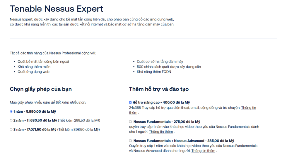 Tư vấn mua Tenable Nessus bản quyền giá tốt tại Việt Nam