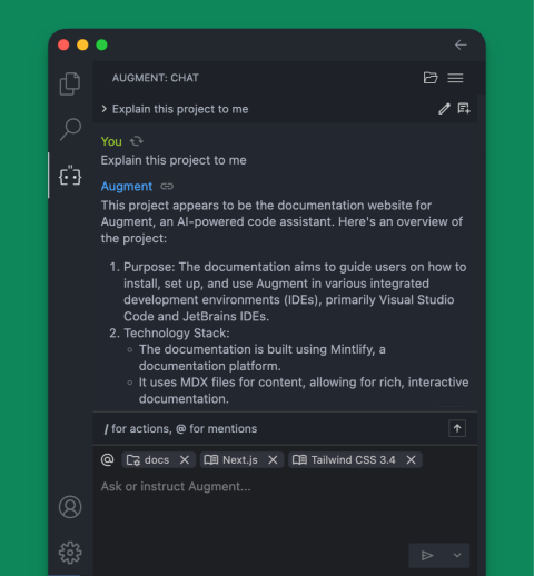 Hướng dẫn BẮT ĐẦU nhanh chóng với Augment Code dành cho lập trình viên
