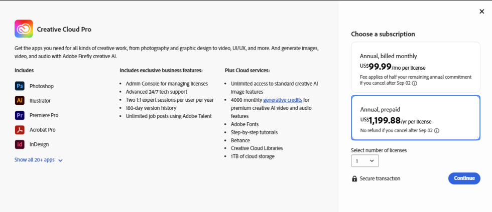 [THÔNG BÁO] Adobe tăng giá và đổi tên gói Creative Cloud dành cho nhóm từ tháng 09.2025